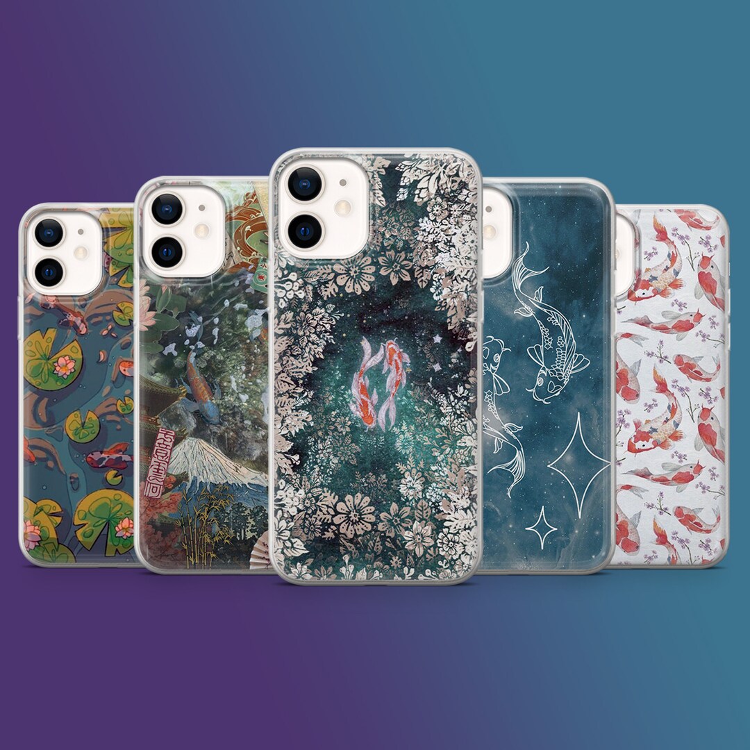 Koi Fish Water Garden Phone Case: Elegant Print, Durable TPU Gel - Etsy