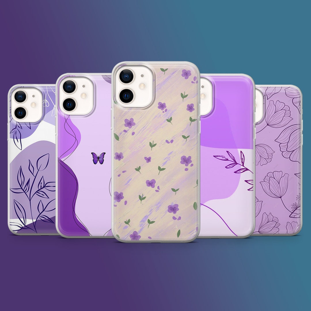 Royal Lilac Phone Case Violet Butterfly Cover for iPhone 15, 14, 13, 12 ...