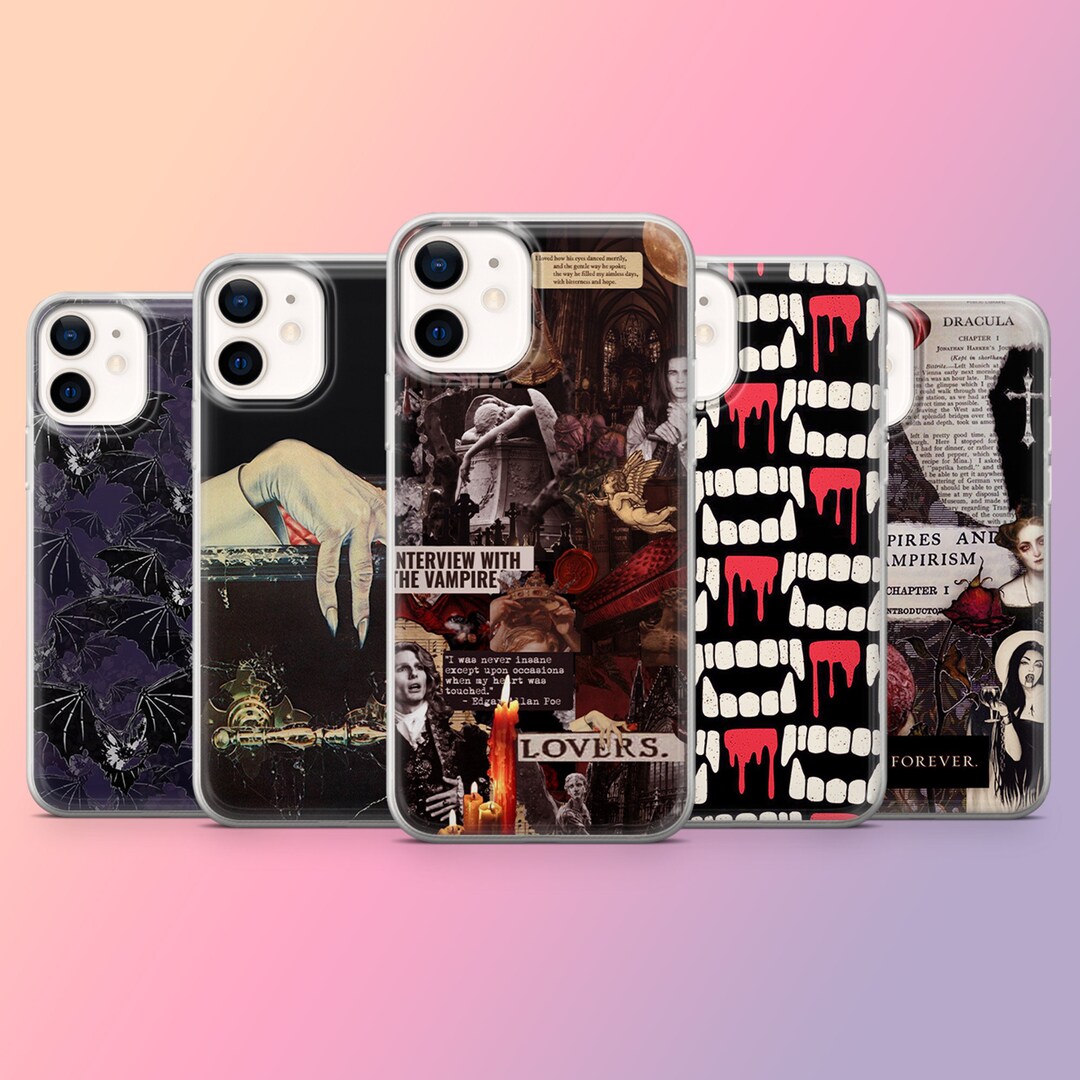 Blood Vampire Phone Case Night Fangs Cover for iPhone 15, 14, 13, 12 ...