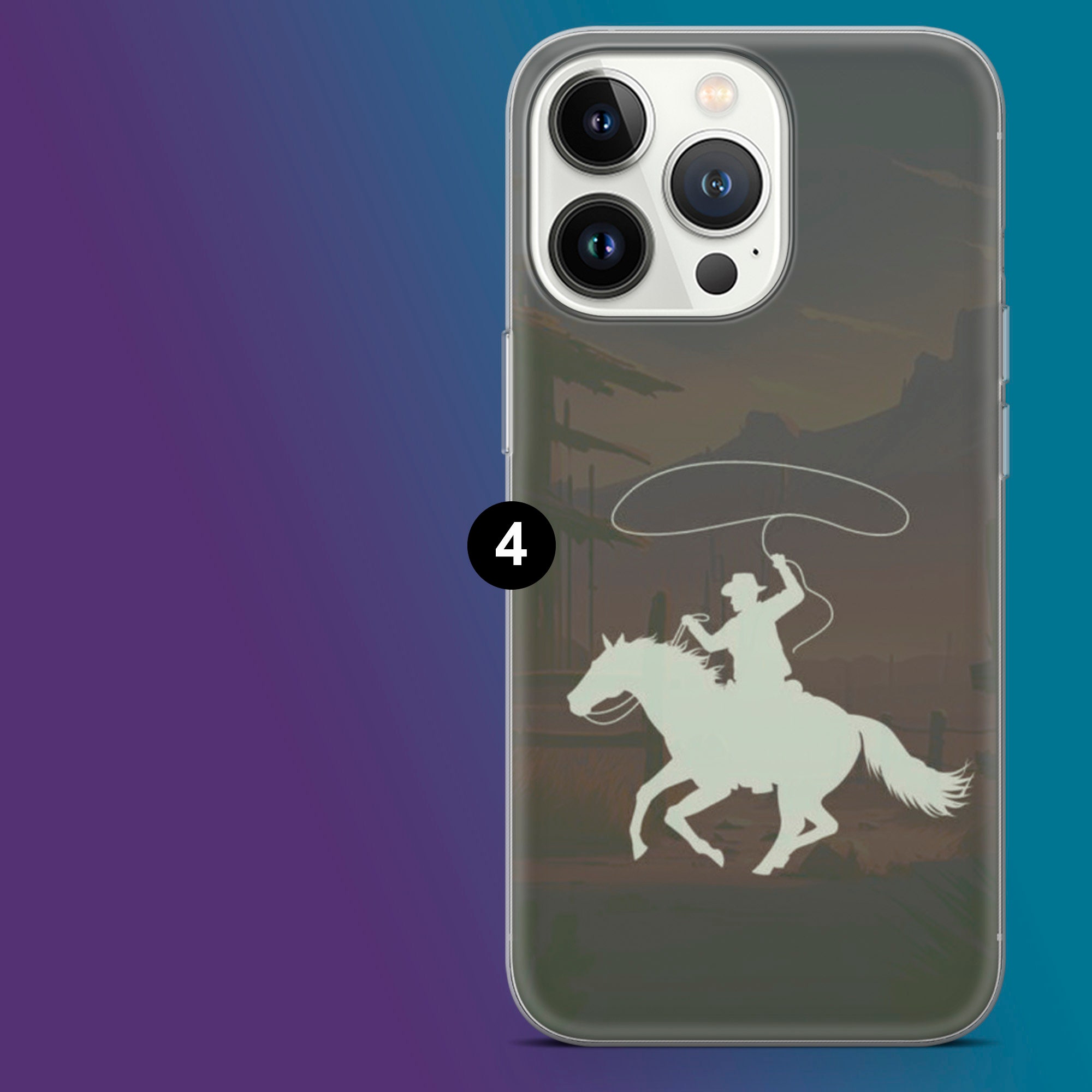 Western Cowboy Phone Case Rodeo Horse Cover for iPhone 15, 14, 13, 12 ...