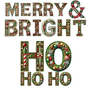 Christmas Ornament Alphabet Clipart: Festive Letters & Numbers (PNG ...