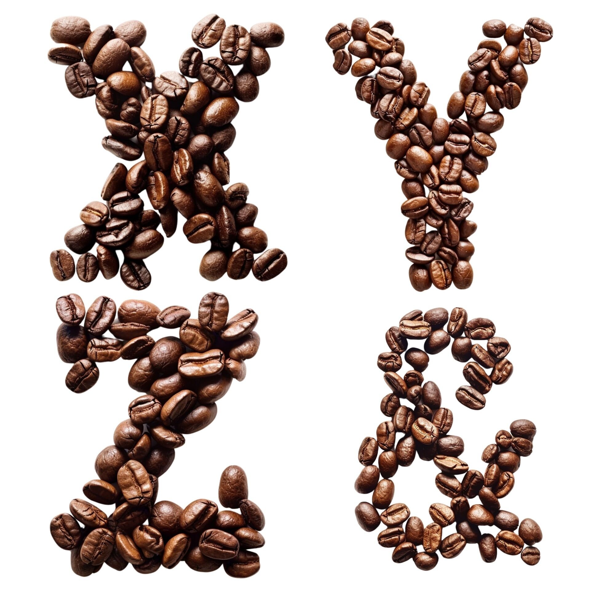 Aromatic Coffee Bean Typography - PNG Letters - Etsy UK