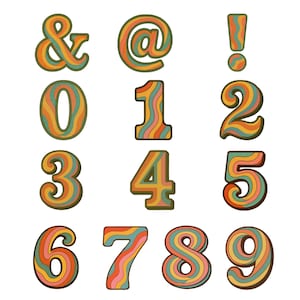 Retro Groovy Alphabet PNG Clipart: 70s Psychedelic Font (digital ...