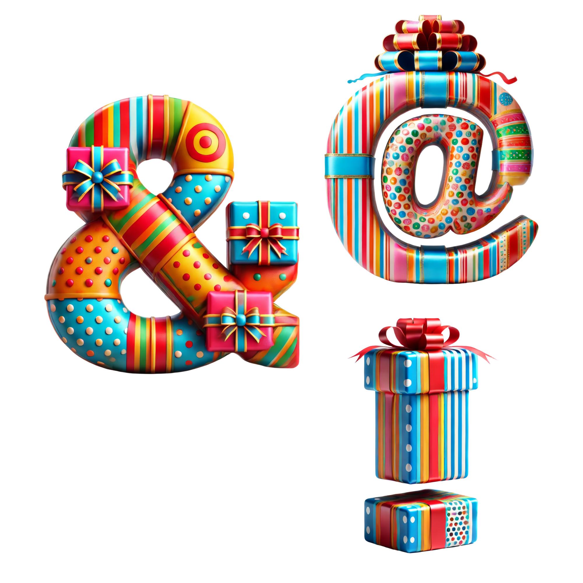 Gift Wrap Alphabet Clipart: Festive Christmas PNG Set (digital Download ...