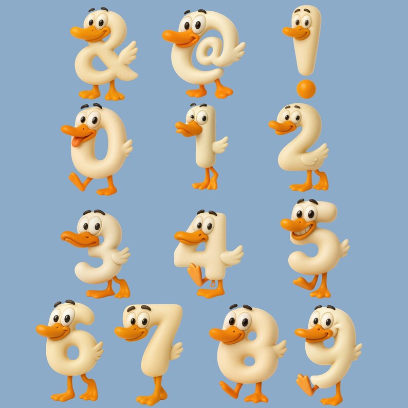 Silly Goose Alphabet PNG Clipart: Cartoon Font (digital Download) - Etsy