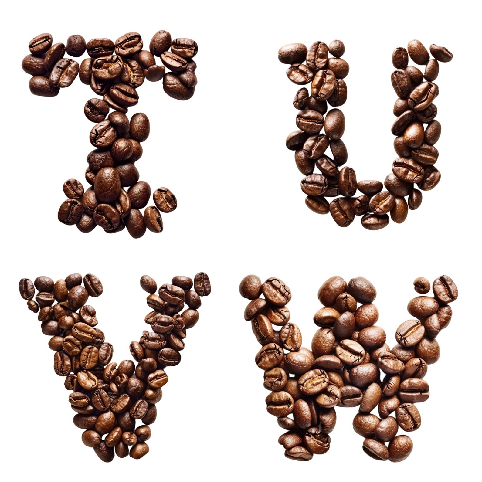 Aromatic Coffee Bean Typography - PNG Letters - Etsy UK
