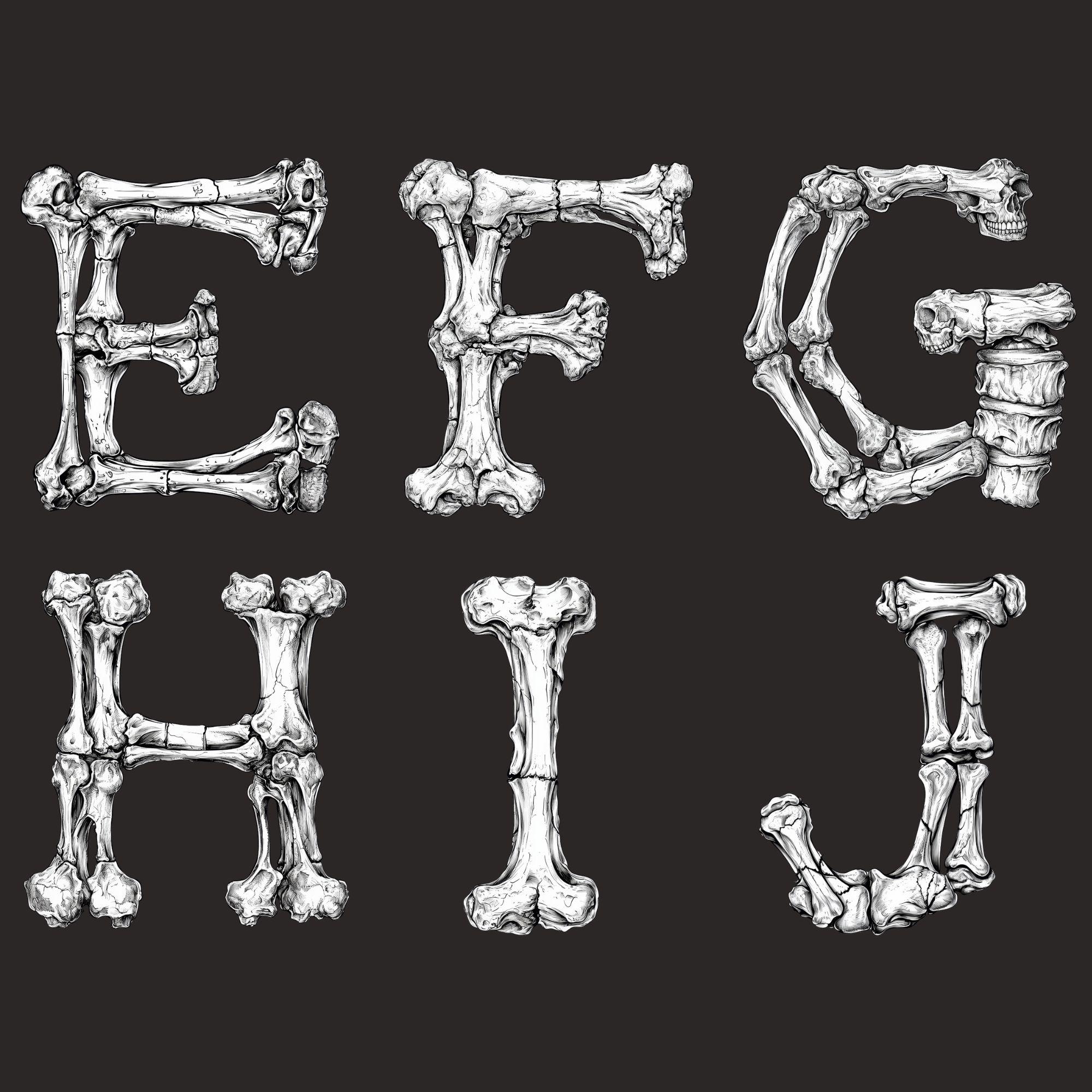 Bone Alphabet PNG Set: Gothic Halloween Font (digital Download) - Etsy