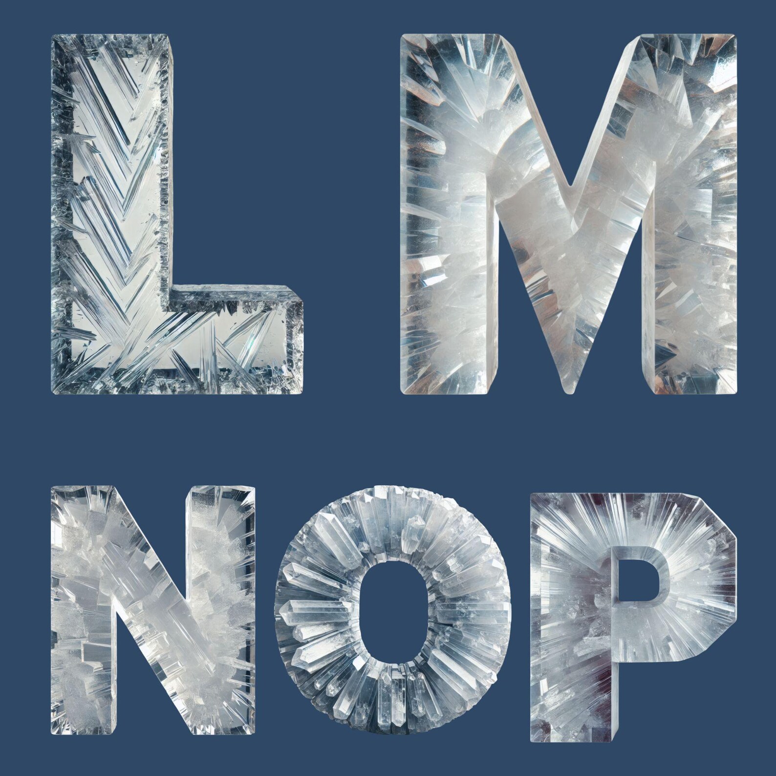 Quartz Crystal Alphabet PNG: Gemstone Letters & Numbers (digital ...