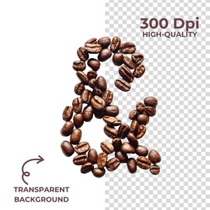 Aromatic Coffee Bean Typography - PNG Letters - Etsy