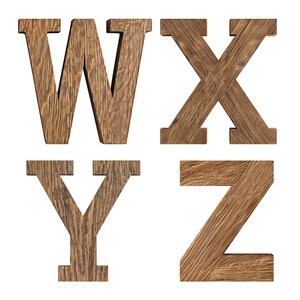 Rustic Oak Wood Alphabet Clipart: Farmhouse Font (PNG Digital Download ...