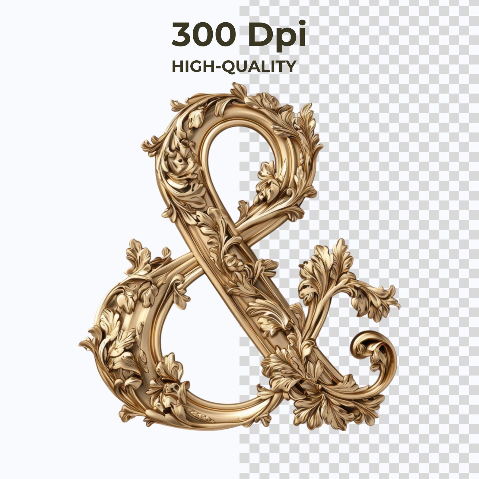 Golden Flourish Alphabet PNG Set: Ornate Letters & Numbers Clipart ...