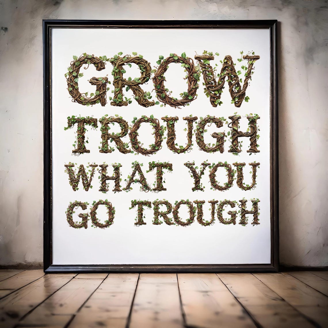 Intertwining Vines Alphabet PNG Letters Nature Font Green Botanical ...