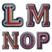 Embroidered Alphabet PNG Clipart: Red Blue Stitched Font (digital ...