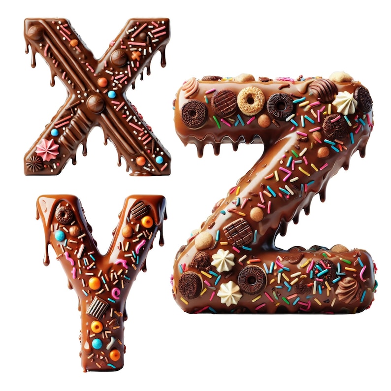 Decadent Chocolate Alphabet PNG Set - Digital Design Elements - Etsy