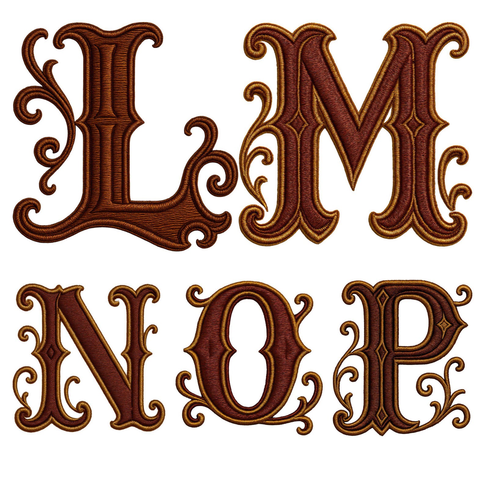 Victorian Scrollwork Embroidered Alphabet PNG | Letters, Numbers ...