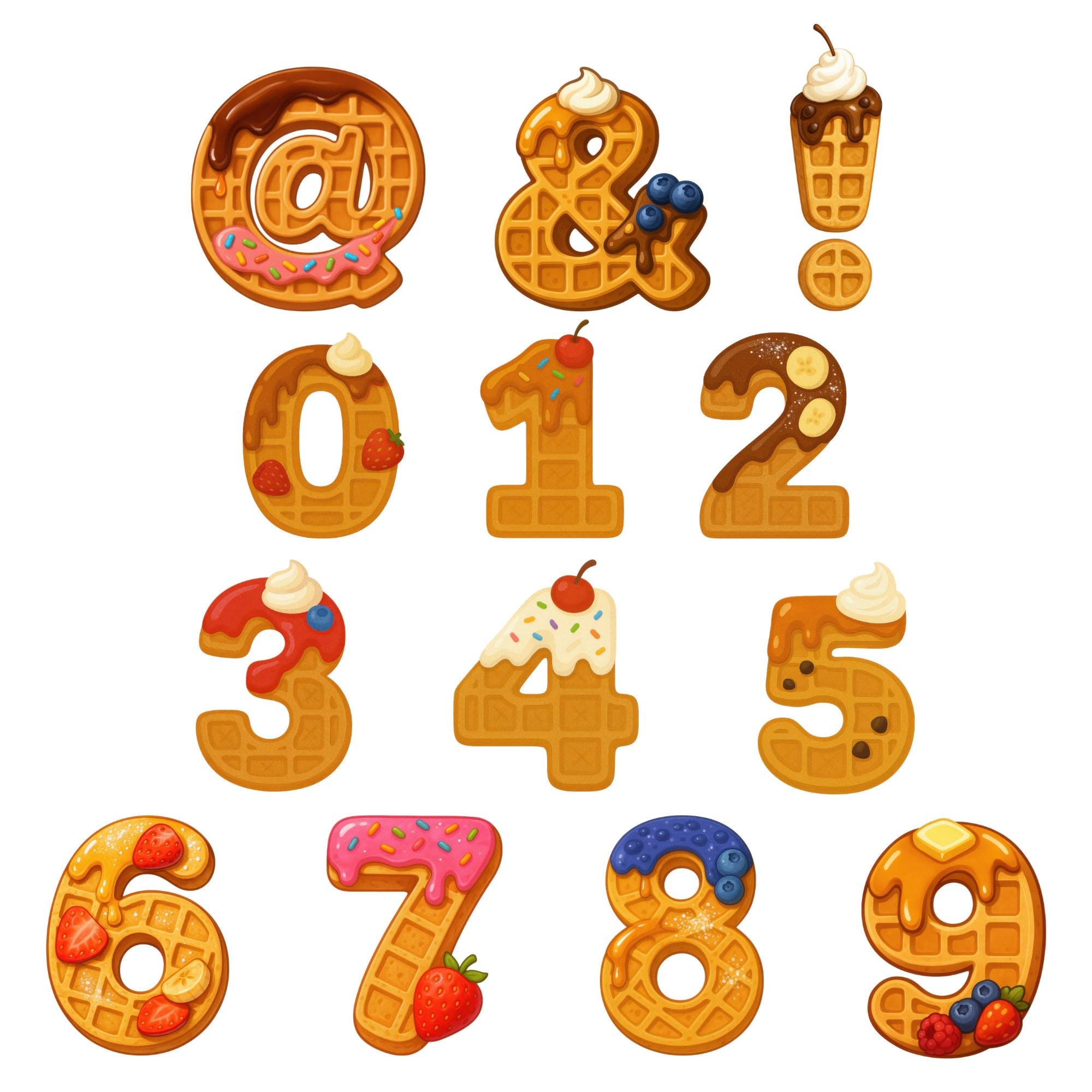 Waffle Alphabet PNG Clipart: Breakfast Font, Letters & Numbers (digital ...