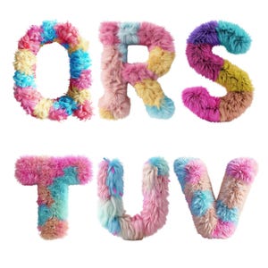 Rainbow Faux Fur Alphabet PNG Clipart: Playful Kids Font (digital ...