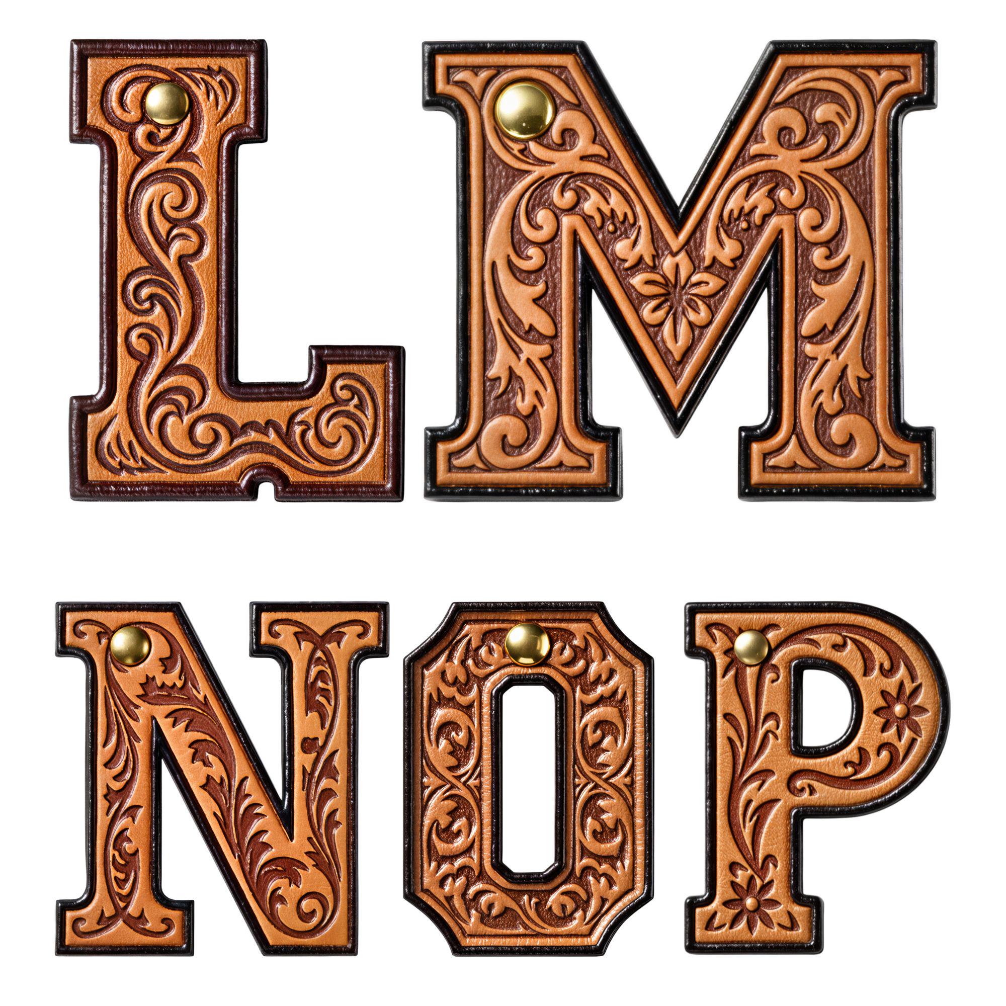 Western Tooled Leather Alphabet PNG: Cowboy Font Clipart (instant ...