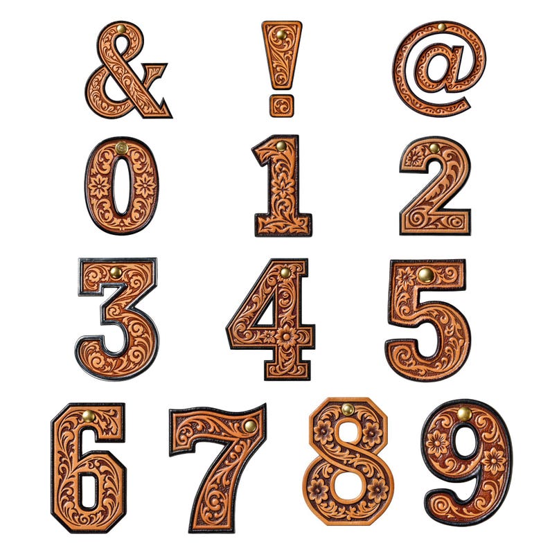 Western Tooled Leather Alphabet PNG: Cowboy Font Clipart (instant ...