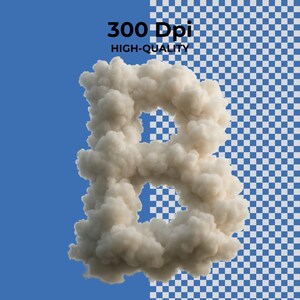 Cloud Alphabet PNG | Puffy 3D Letters, Numbers & Symbols | 3500px ...