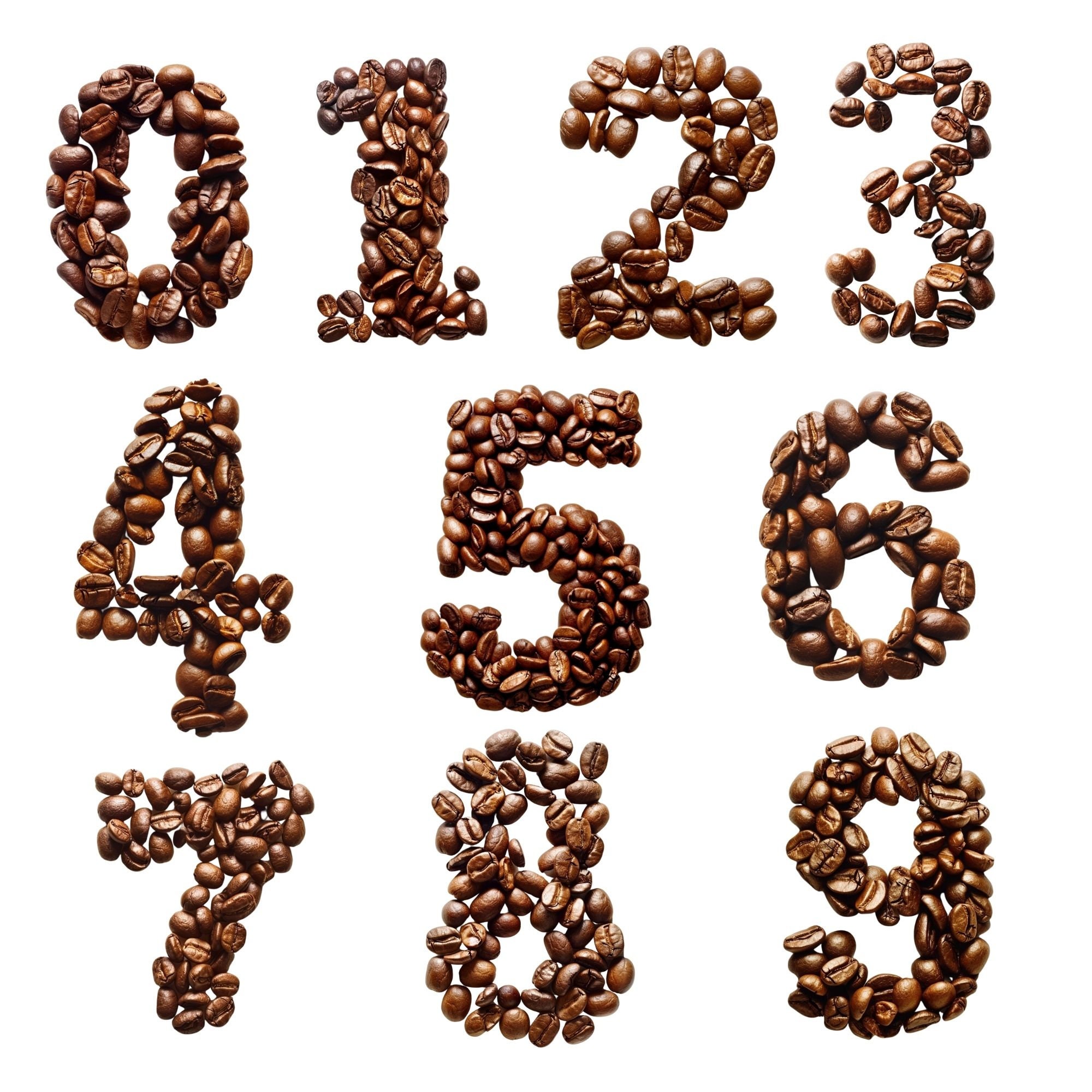 Aromatic Coffee Bean Typography - PNG Letters - Etsy