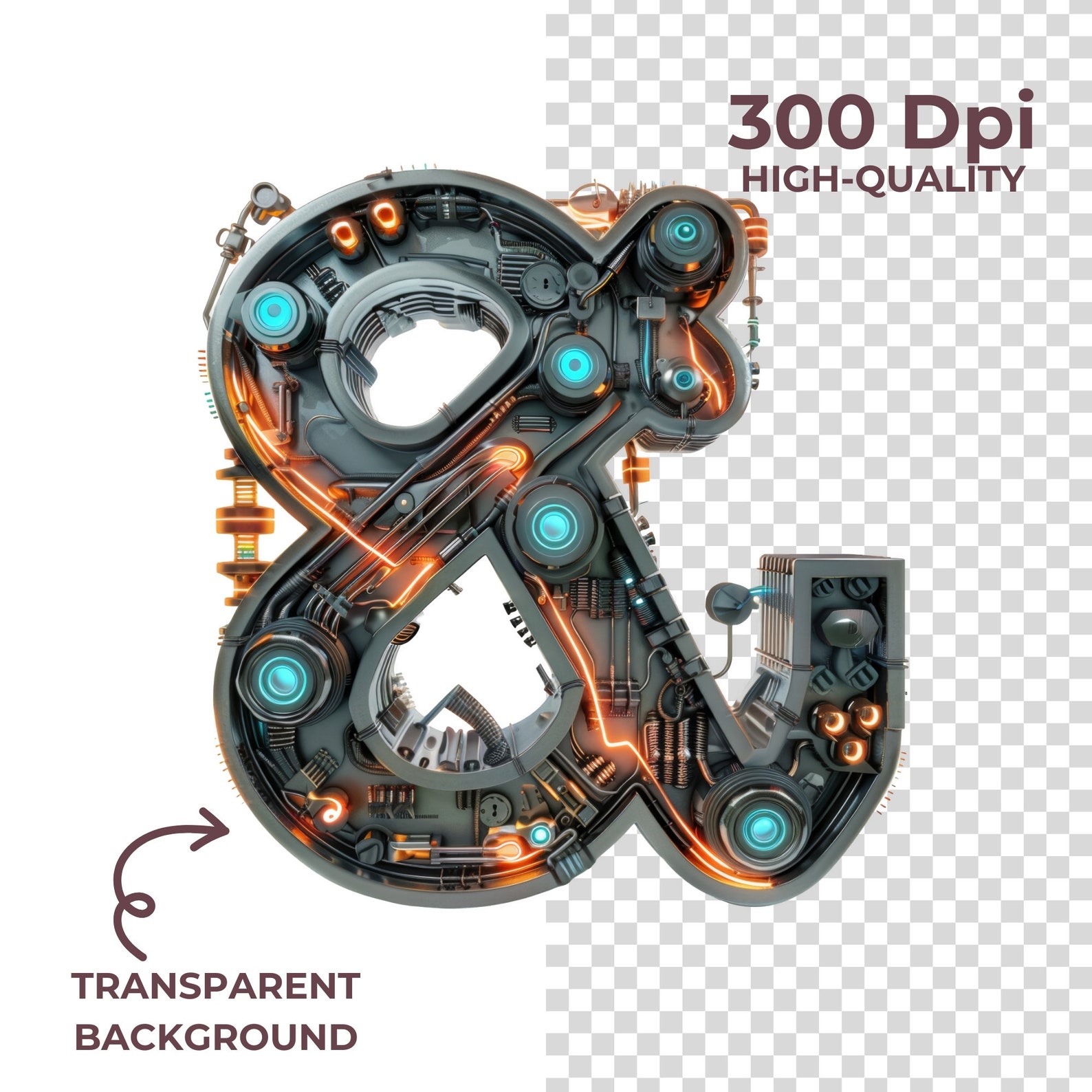 High-tech Machine Alphabet Letters - PNG Graphics - Etsy