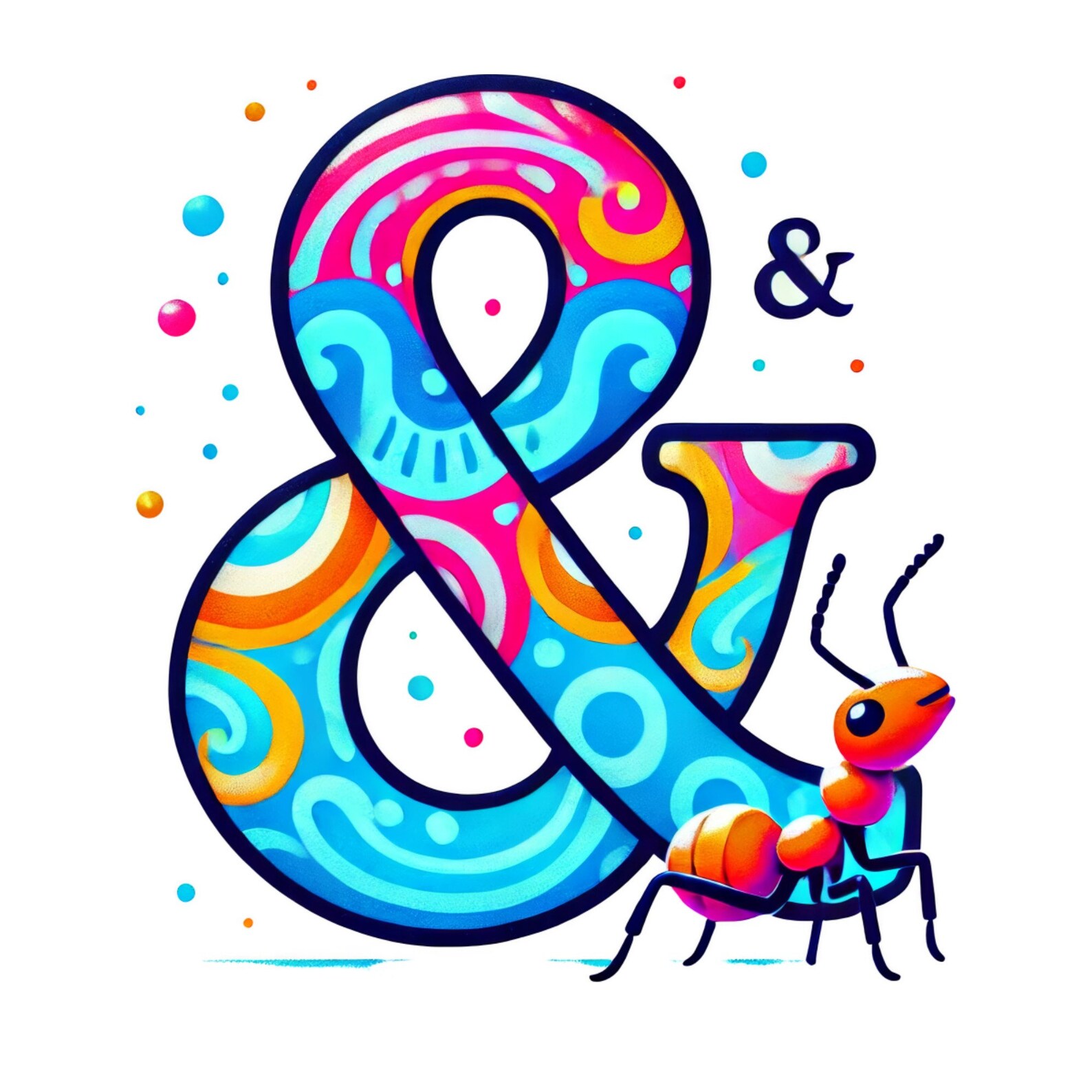 Retro Groovy Font Style Alphabet With Flat Watercolor Illustrations, 37 ...