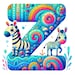 Retro Groovy Animal Alphabet: Watercolor PNG Letters (digital Download ...