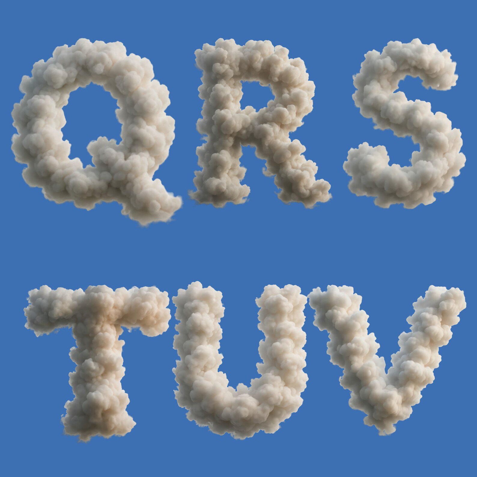 Cloud Alphabet PNG | Puffy 3D Letters, Numbers & Symbols | 3500px ...