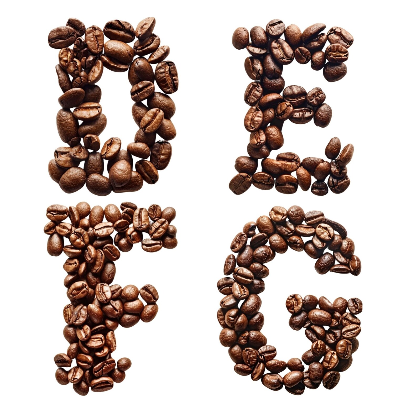 Aromatic Coffee Bean Typography - PNG Letters - Etsy