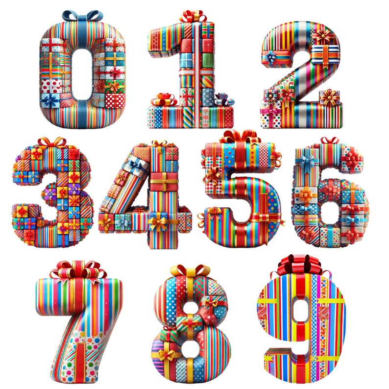 Festive Gift Wrap Alphabet Clipart Bundle – Colorful Wrapped, Christmas ...