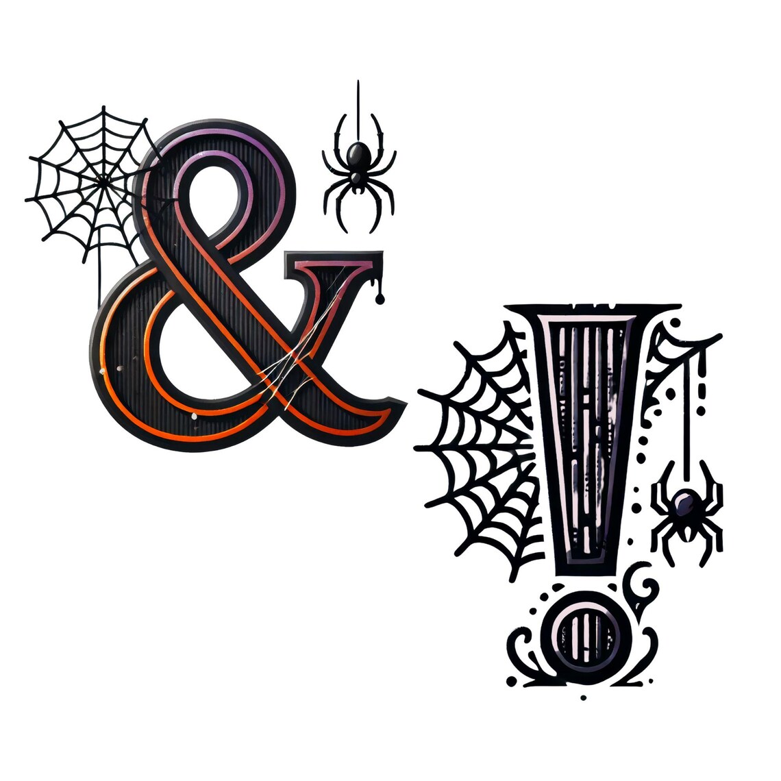 Halloween Cobwebs Alphabet | Spooky Letters & Numbers Clipart Set. - Etsy