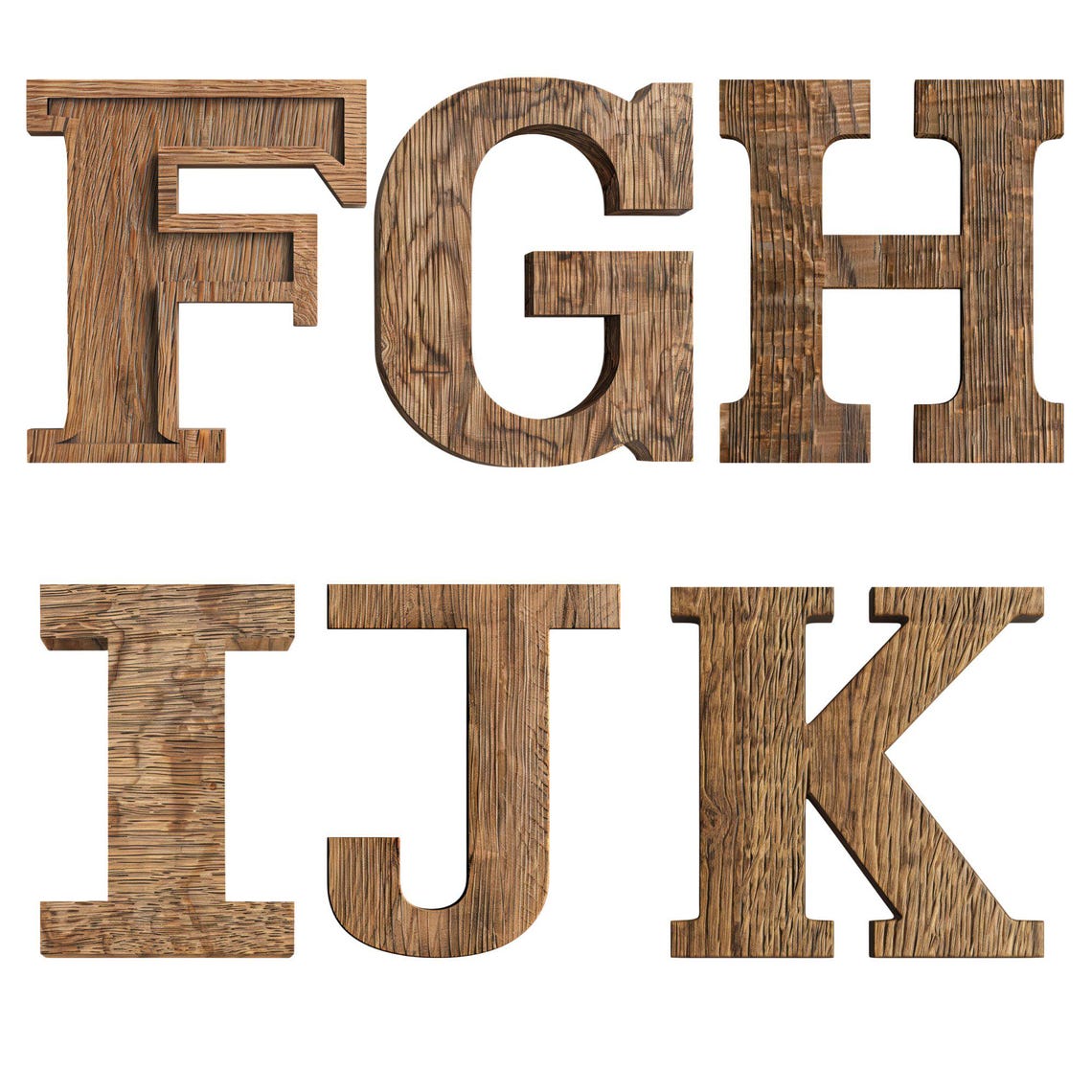 Rustic Oak Wood Alphabet Clipart: Farmhouse Font (PNG Digital Download ...