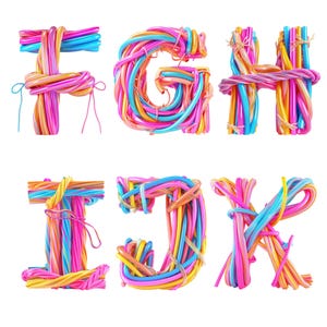Drinking Straw Alphabet PNG Clipart: 3D Letters & Numbers Font (digital ...