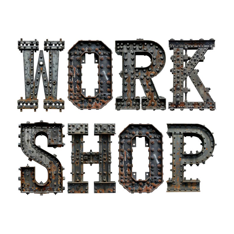 Industrial Metal Alphabet PNG – 3D Rusty Rivet Steampunk Font (digital ...