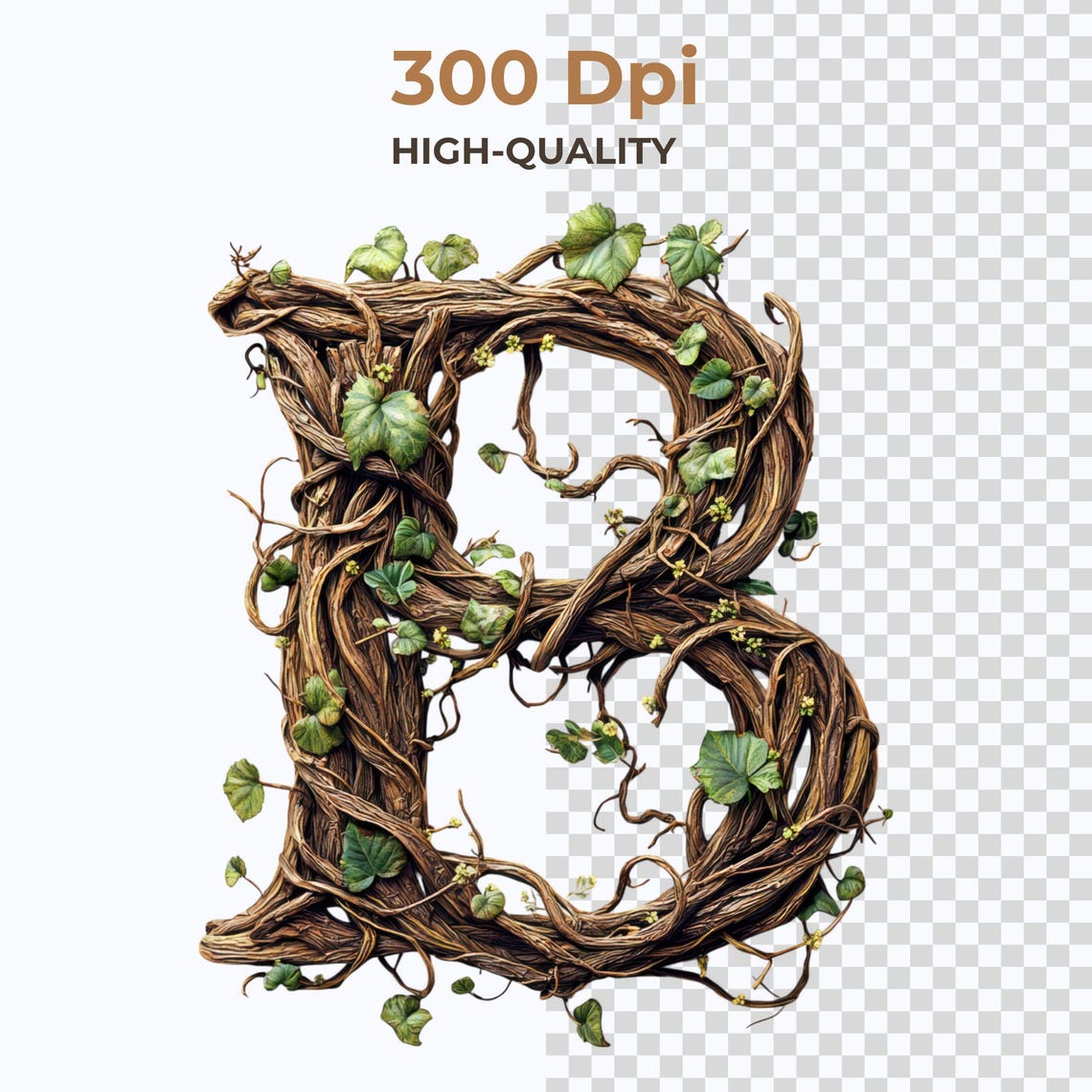 Intertwining Vines Alphabet PNG Letters Nature Font Green Botanical ...