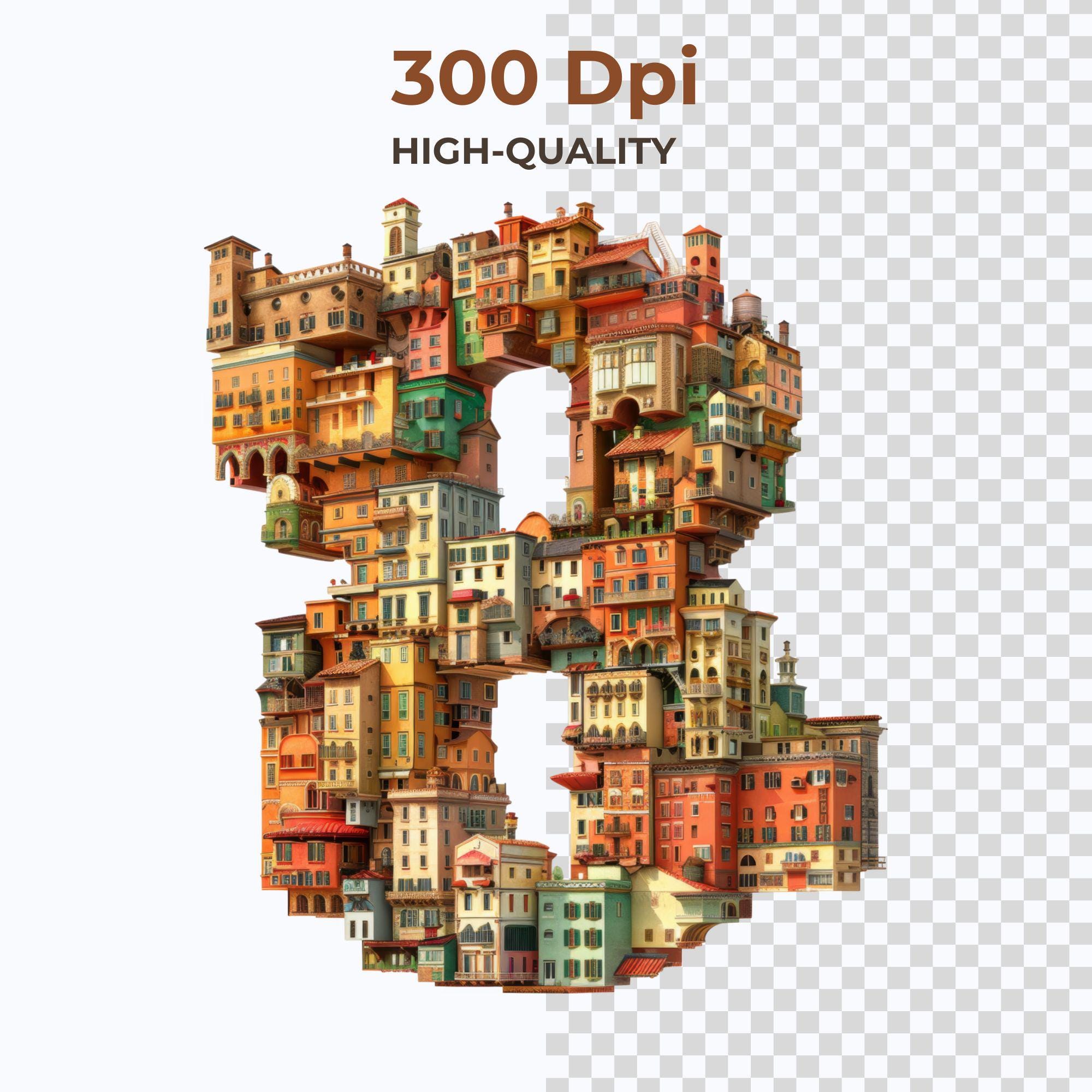 Urban Cityscape Alphabet PNG: High-resolution Building Font (digital ...
