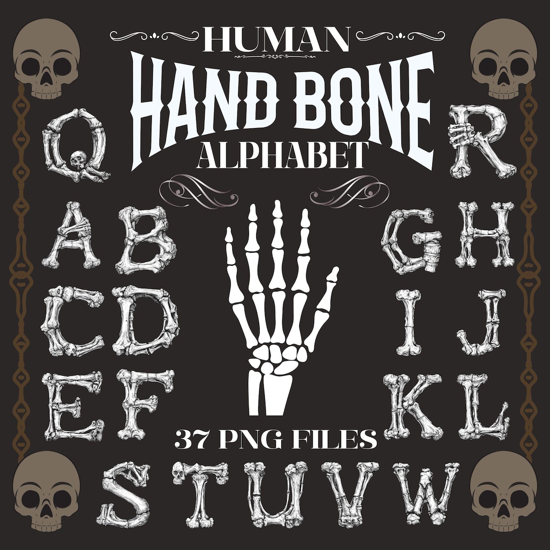 Bone Alphabet PNG Set: Gothic Halloween Font (digital Download) - Etsy