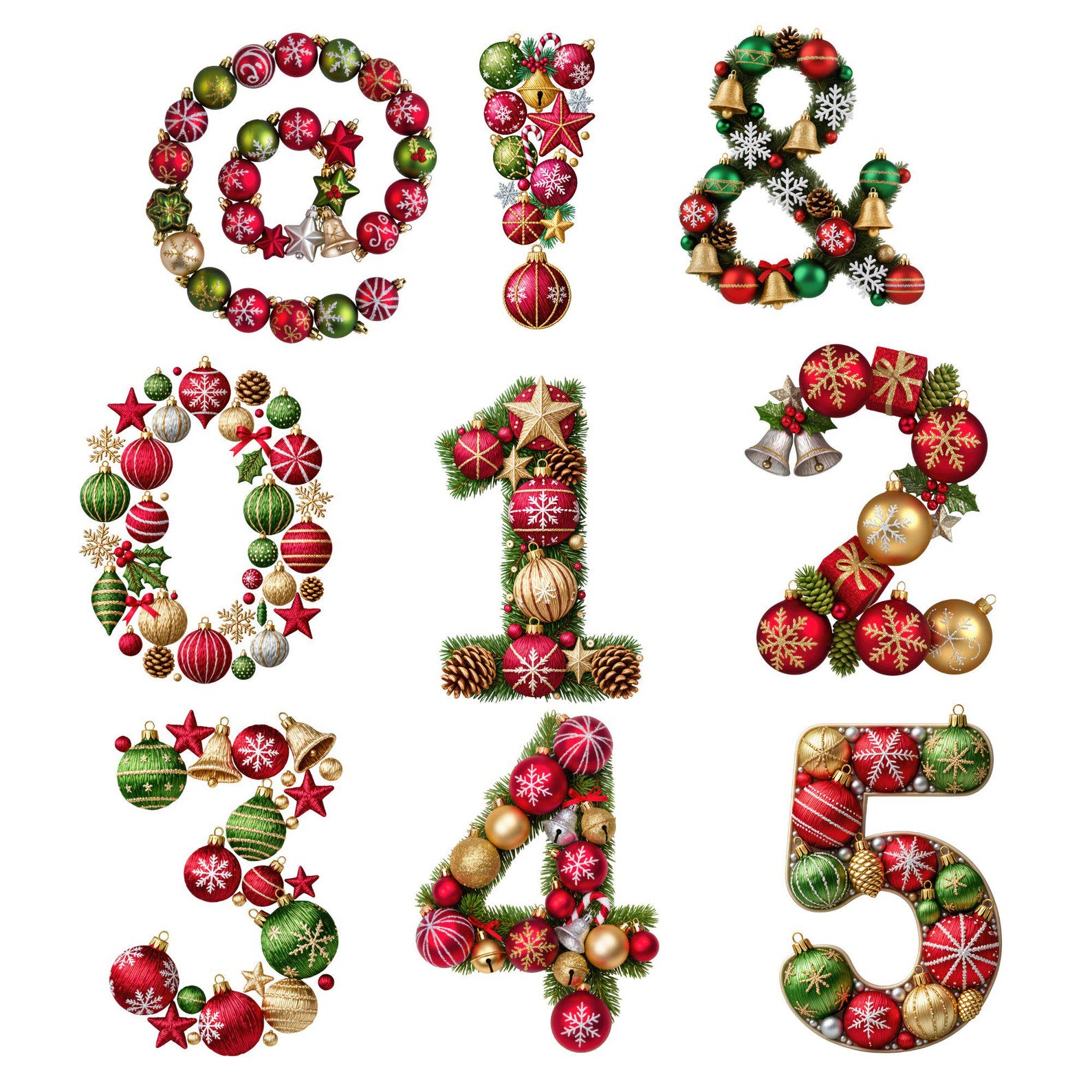 Christmas Ornaments Alphabet PNG: Festive Bauble Letters (instant ...