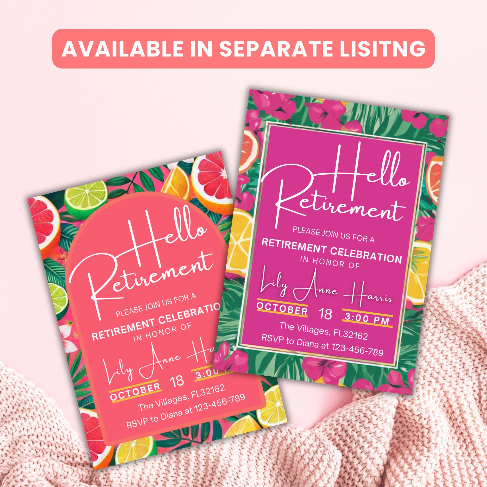 Editable Retirement Party Invitation Template Watercolor Floral ...