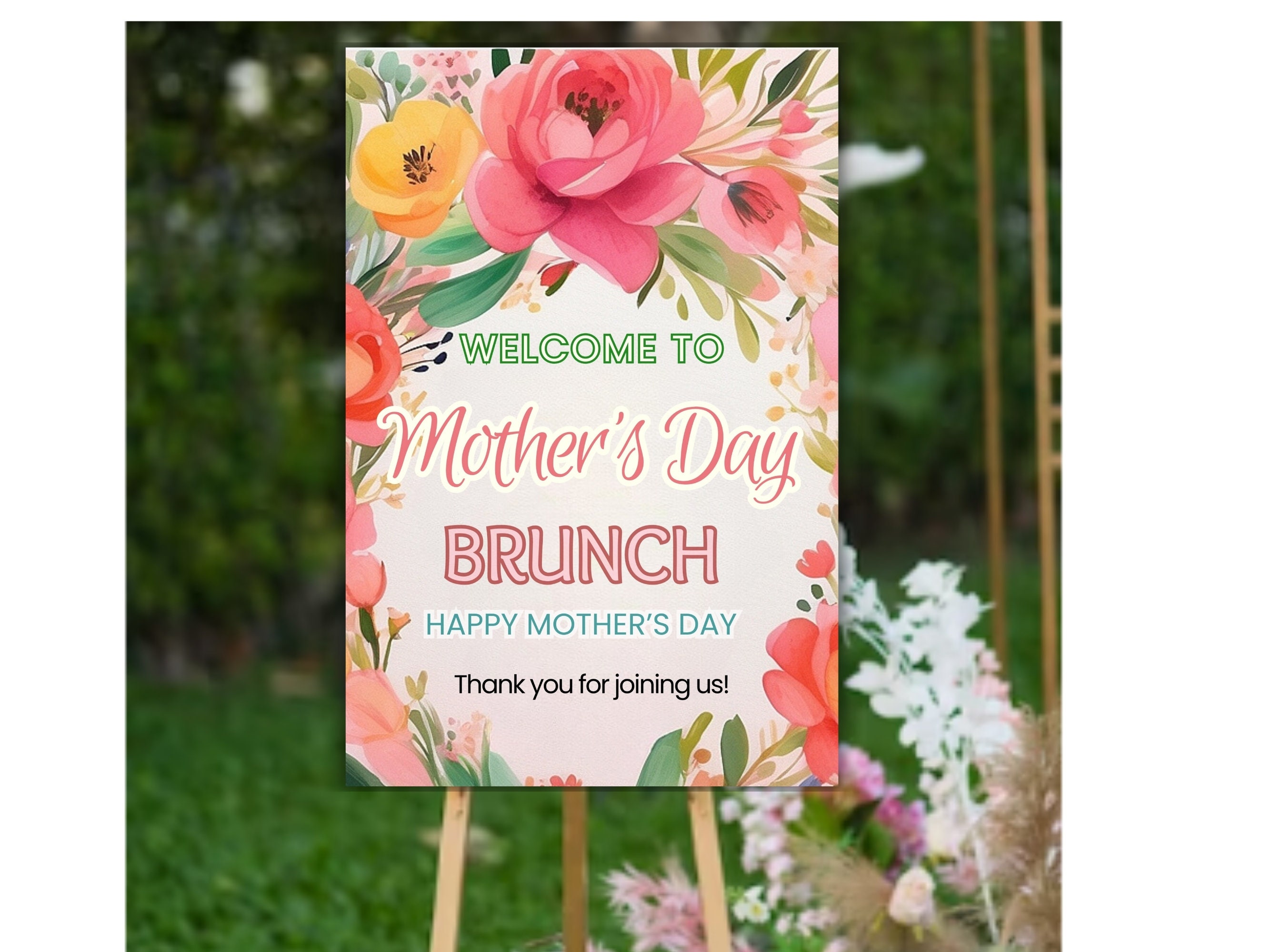 Editable Mother's Day Brunch Welcome Sign, Mothers Day Poster Sign ...