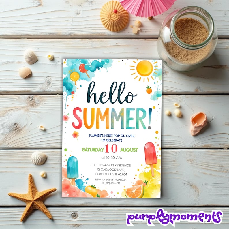 Summer Party Invitation Bundle - Buy 1 Get 3! Editable Template ...