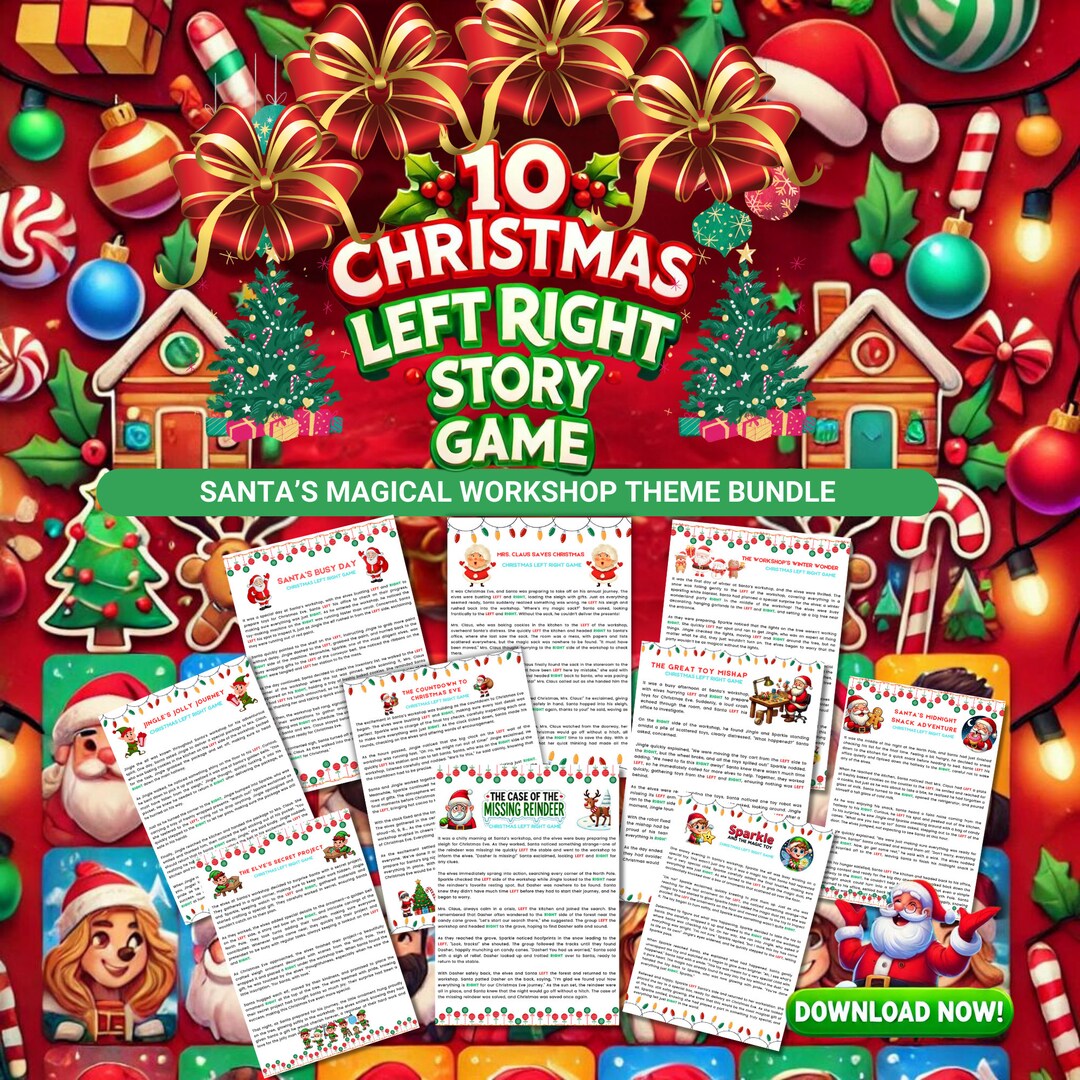 Christmas Left Right Story Game: Santa's Workshop Bundle (digital ...