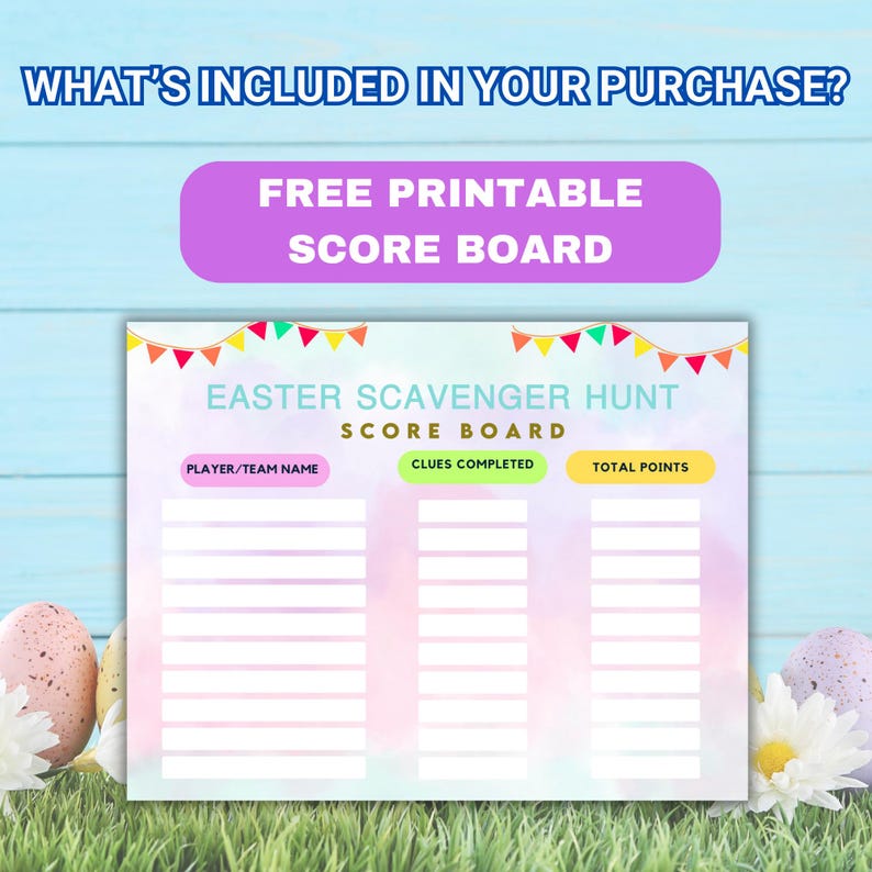 Printable Indoor Easter Scavenger Hunt-102 Clues Egg Hunt Fun Easter ...