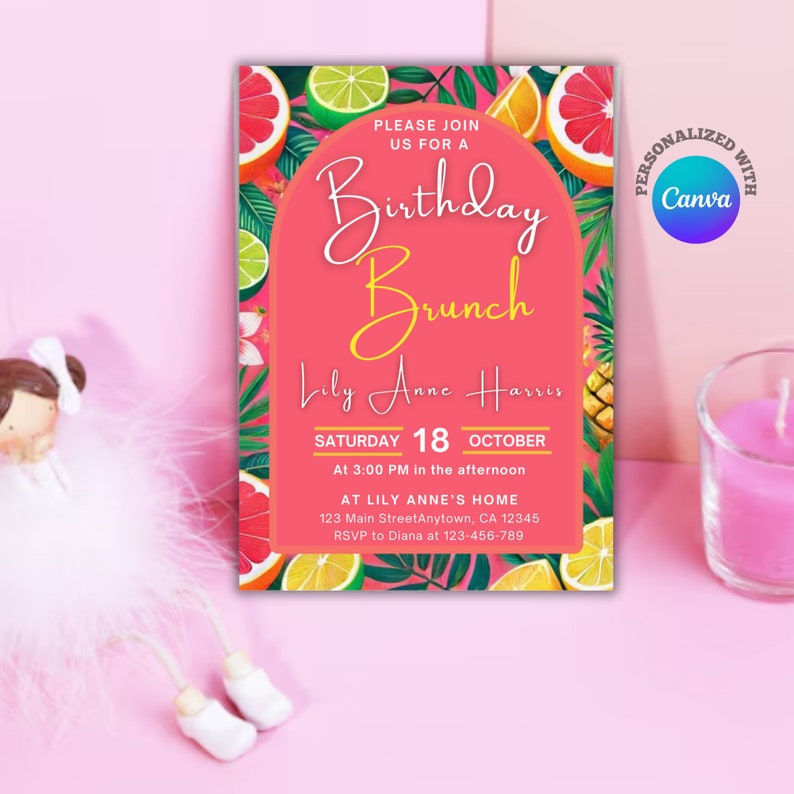 Editable Tropical Groovy Summer Party Bash Printable Instant Download ...