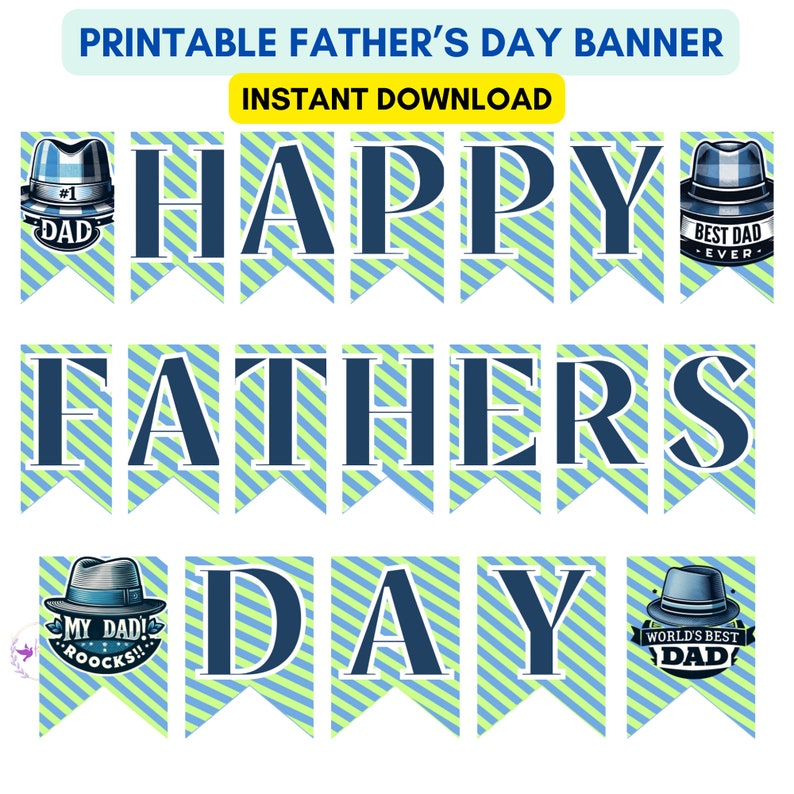 Happy Fathers Day Banner Printable , Happy Fathers Day Party DIY ...