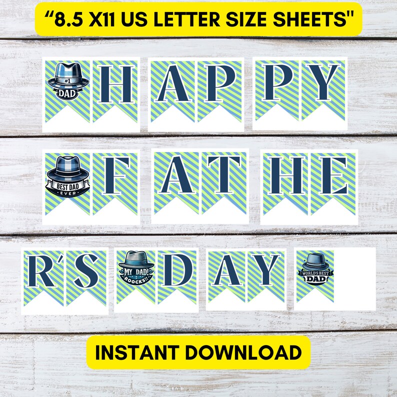 Happy Fathers Day Banner Printable , Happy Fathers Day Party DIY ...