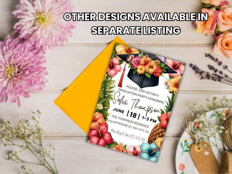 Boho Graduation Party Invitation Editable Floral Graduate Announcement ...