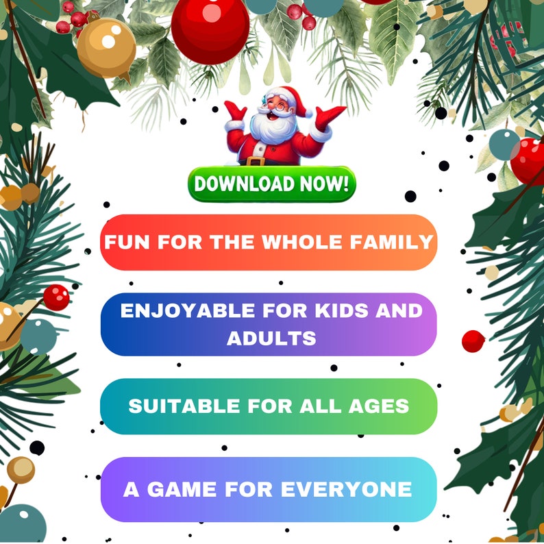 Christmas Left Right Game Pass the Prize Gift Exchange Game Family ...