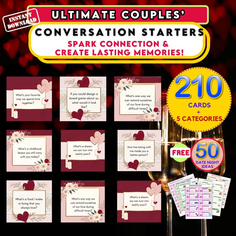Get to Know You Cards: 210 Printable Conversation Starters Perfect for ...